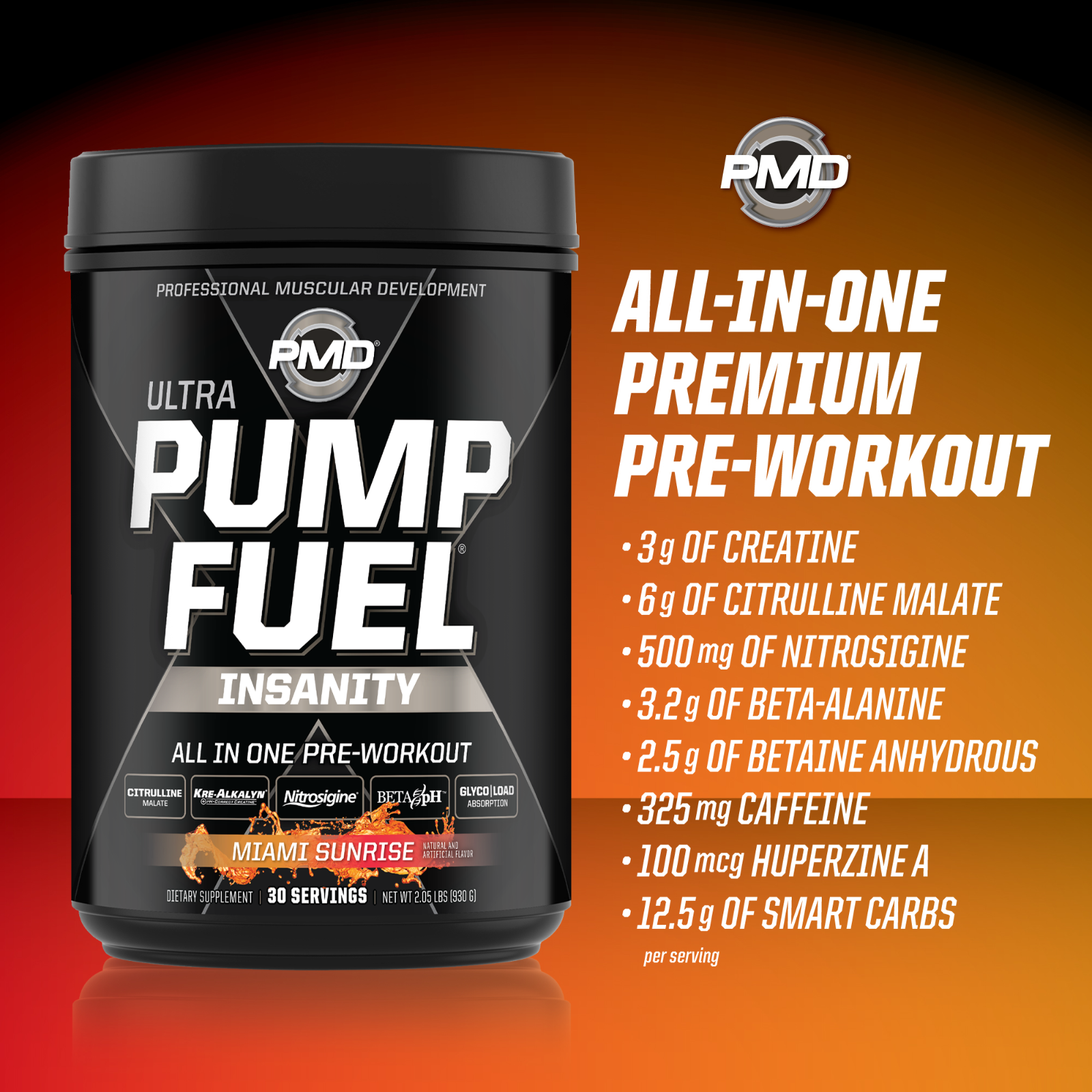 PUMP FUEL ULTRA INSANITY GLYCO LOAD PRE WORKOUT - MIAMI SUNRISE (30 ...