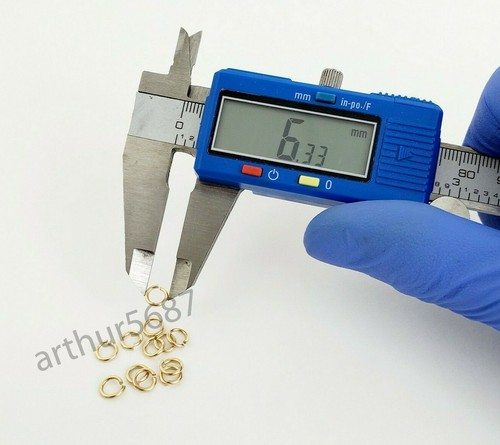 5 pcs 10K SOLID GOLD 6mm jump rings 20 gauge or 22 gauge open yellow ...