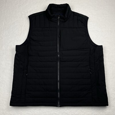 Lands End Vest Mens 2XLT XXL Full Zip Puffer Jacket Down Black | eBay