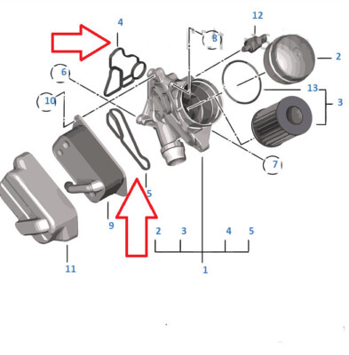 Elring oil filter housing gasket kit BMW N20 N52 N53 N55 11427537293 ...