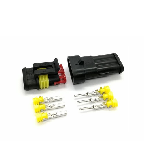 5 Sets Tyco AMP 3Pin Way Car Boat Wire Connector Waterproof Electrical ...