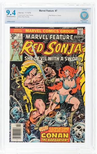 🔥 Marvel Feature #7 (Marvel 1976) CBCS Graded 9.4 Red Sonja Vs Conan ...