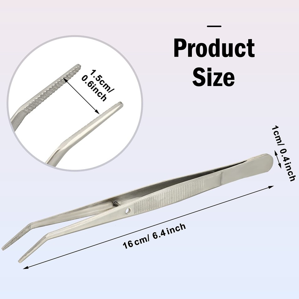 10PCS-Stainless Steel Tweezers with Curved Serrated Tip-Sewing Machine ...