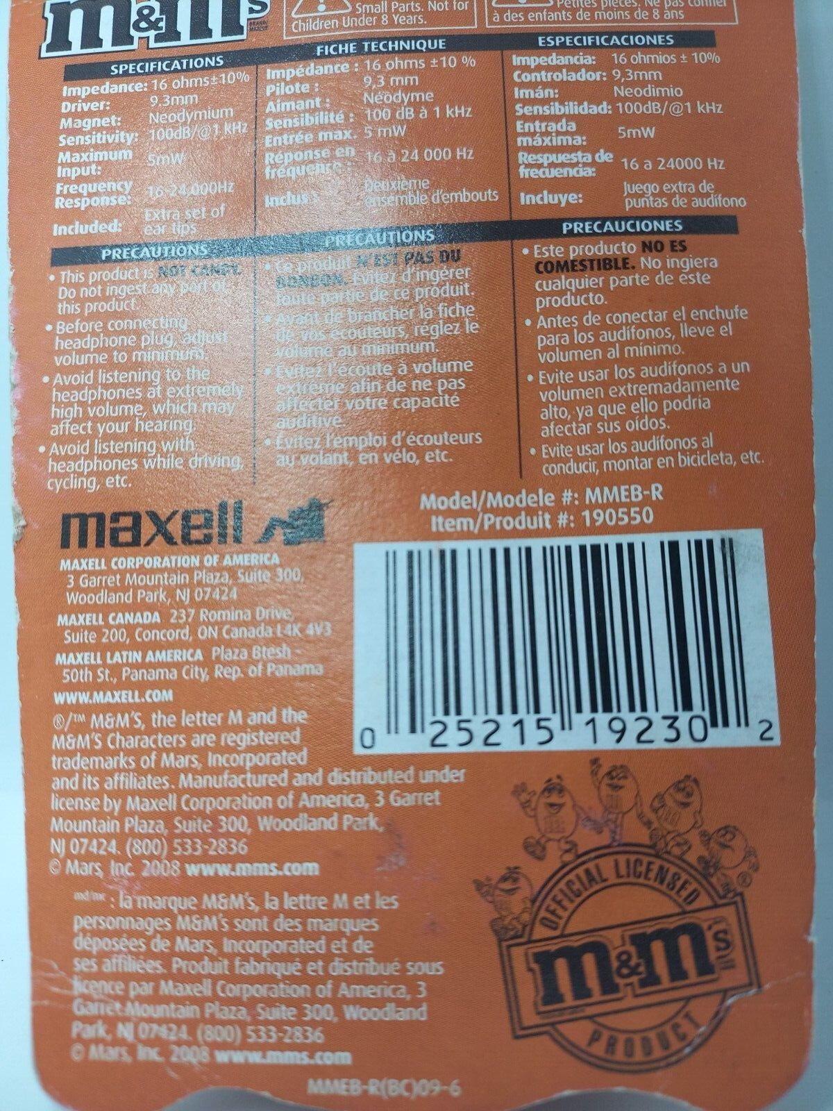 Maxell+M%26M%27s+MMEB-R+In-Ear+Only+Headphones+-+Red for sale online | eBay