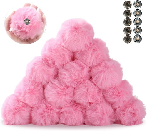 Pom Pom Balls,Removeable Button Faux Fur Pom Poms,Diy Creative Crafts ...