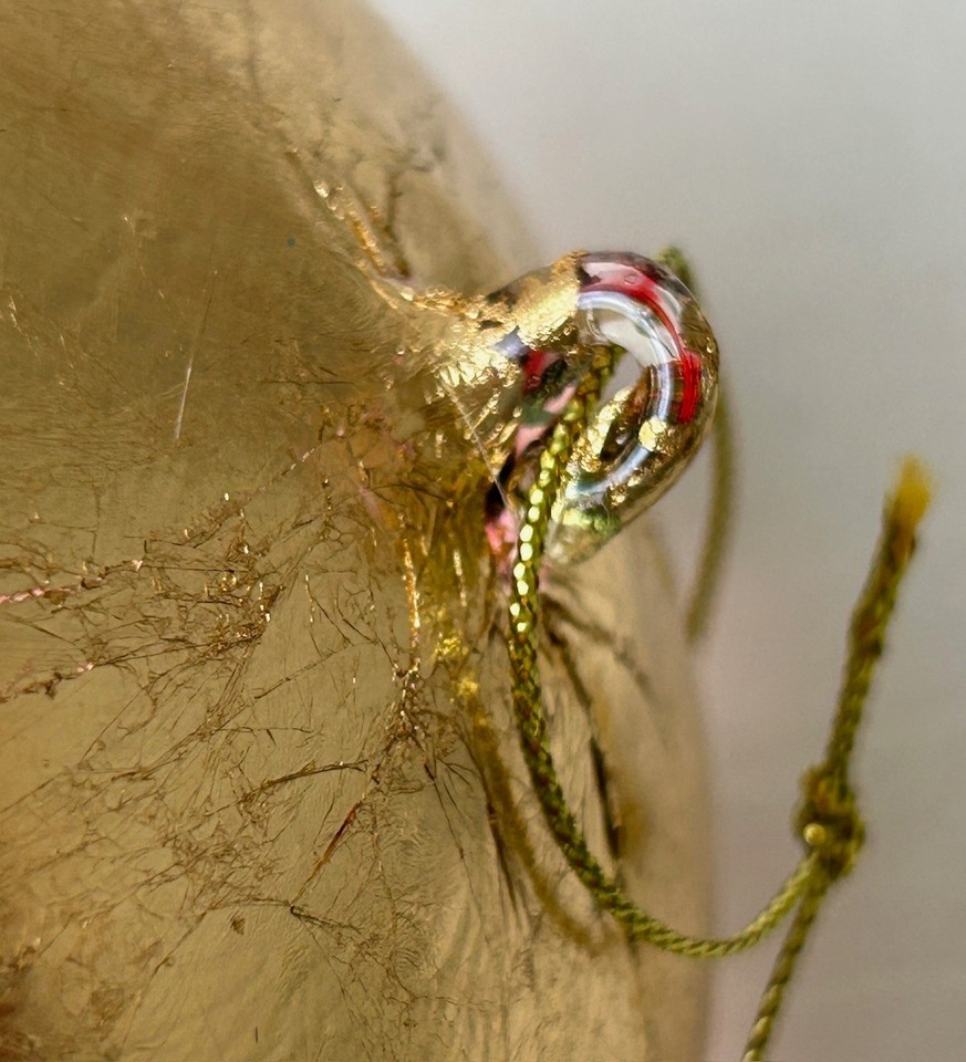 NIP Anthropologie Hot Air Balloon Glass Ornament Gold Leaf Hand Blown ...