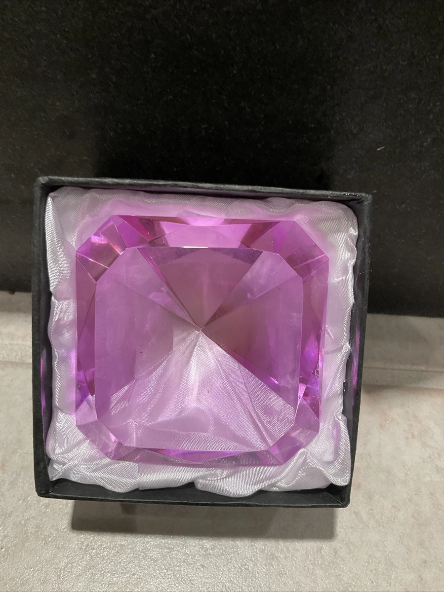 Oleg Cassini Pink Diamond Crystal Paperweight - www.eastwest.com.np