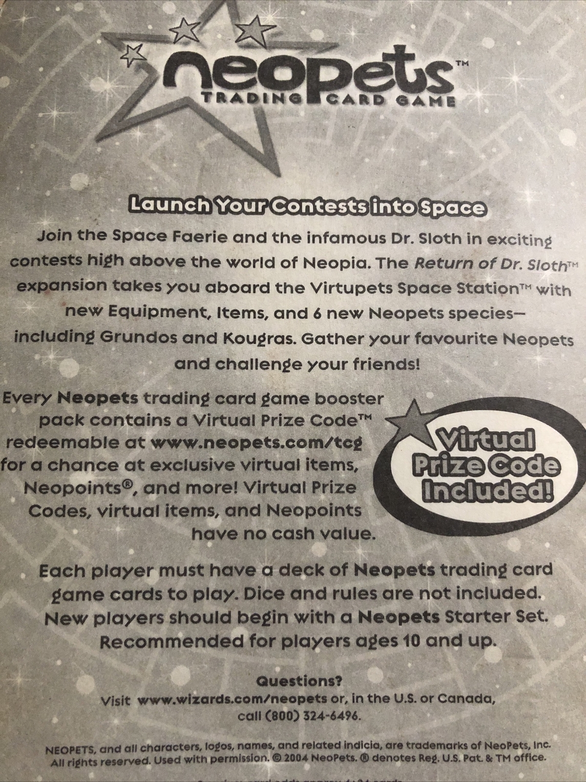 Neopets Return Of Dr Sloth Doctor Trading Card Game TCG Booster Pack ...