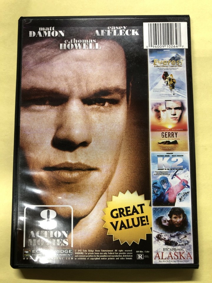 8 ACTION MOVIES - DVD - 2 DISC SET - PITT, KIDMAN, COBURN, DAMON ...