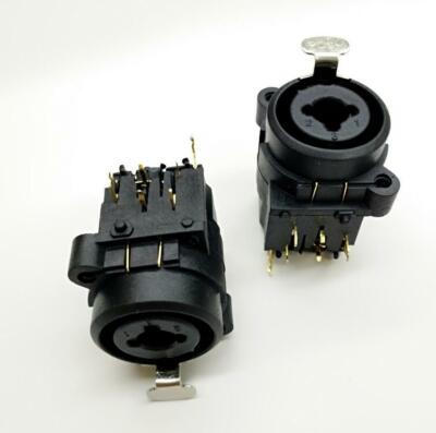 5pcs Combo XLR 7Pin 1/4" TRS Mount Jacks Chassis Panel Angled Connector ...