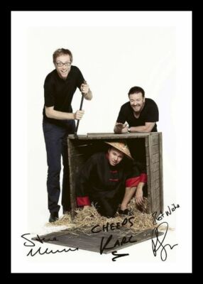 Stephen Merchant & Ricky Gervais & Karl Pilkington Signed & Framed ...