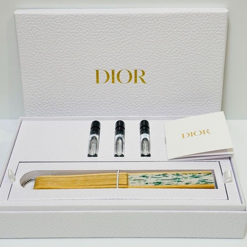 Christian Dior Folding Fan Sensu Green w/Strap Box Vip Gift Folding Fan ...