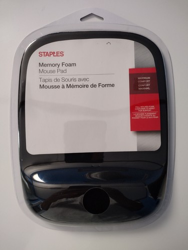 Staples Memory Foam Mouse Pad Wrist Rest Black New In Package | eBay