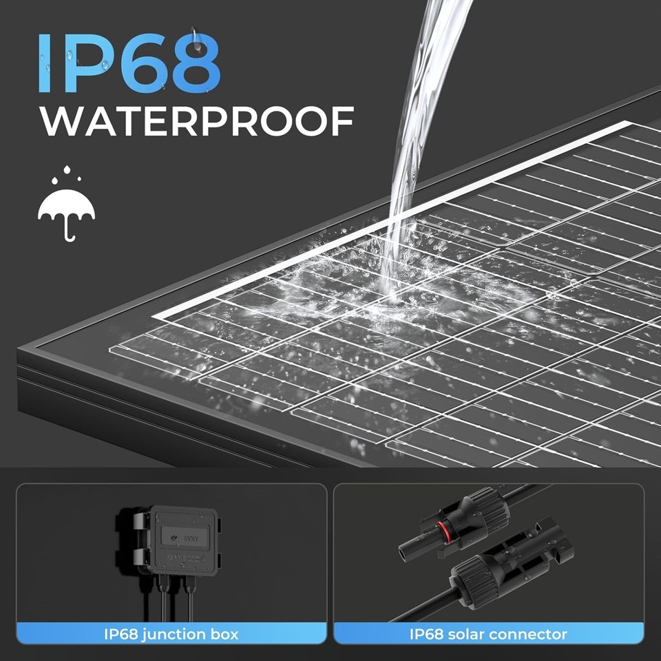 130W High-Efficiency Solar Panel Monocrystalline deal for Boat/RV Off ...