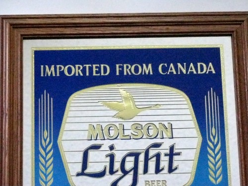 MOLSON LIGHT BEER MIRROR SIGN PROMO ADVERTISING MOLSON CANADIAN BEER ...