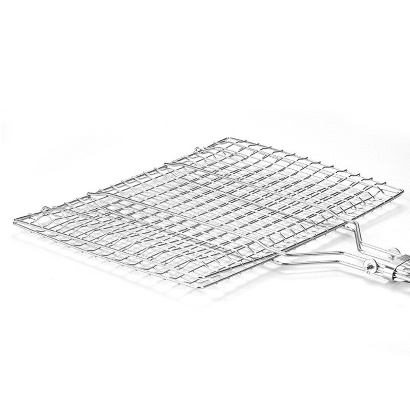 Outdoor Barbecue Net Grilling Grate Foldable BBQ Mesh Stainless Steel ...