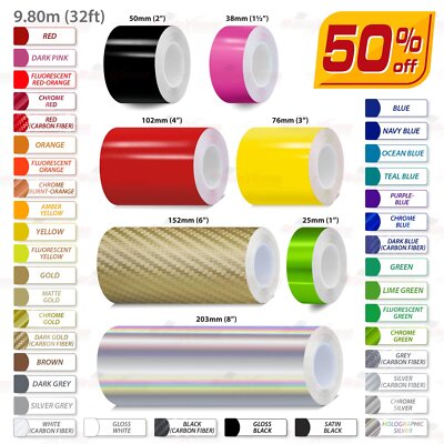 Roll PIN STRIPE Car PinStriping Decal TAPE Vinyl Stickers 1" 1.5" 2" 3 ...