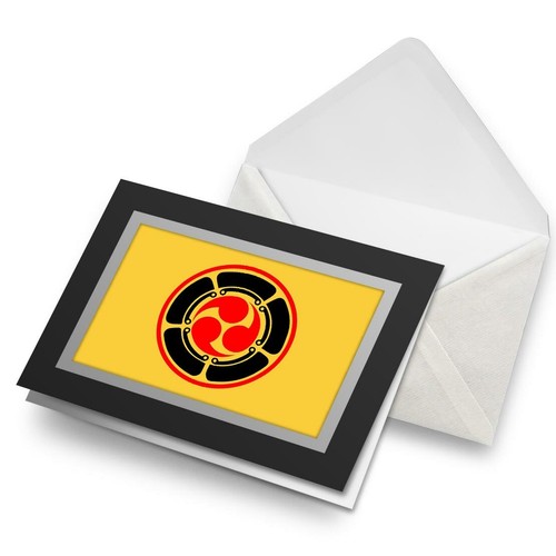 Greetings Card (Black) - Triple Tomoe Buddhist Shinto Japan Birthday ...