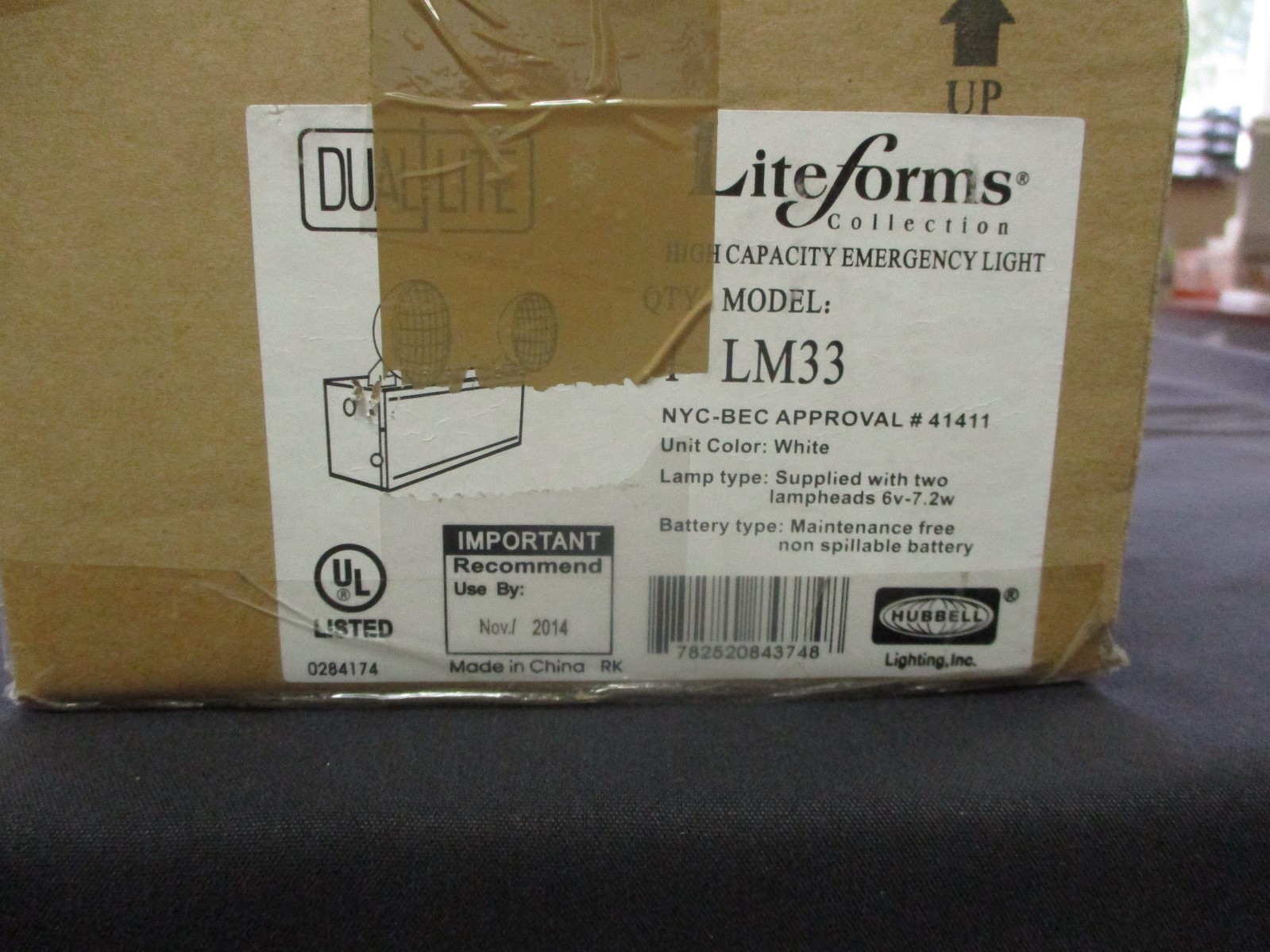 Hubbell LM33 Used White High Capacity Emergency Light (Partial, no ...