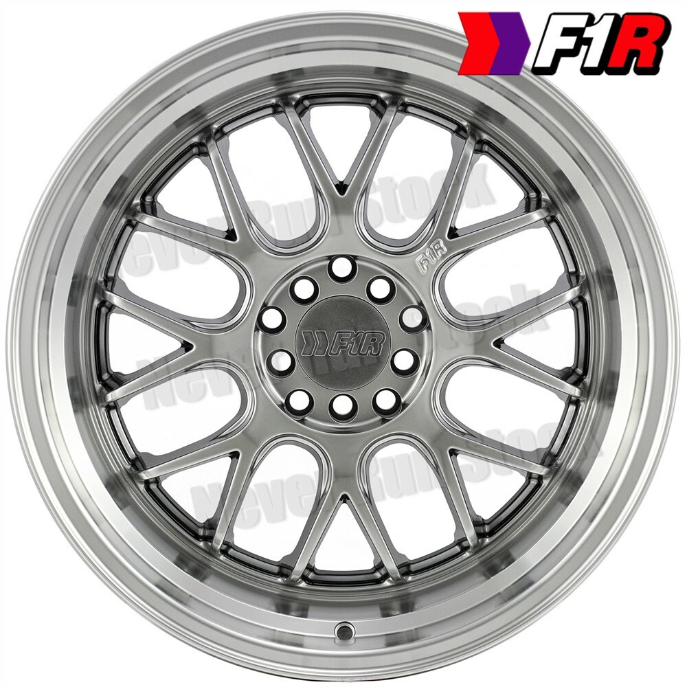 F1R F21 17" 17x8.5 5x100 5x114.3 +35 HYPER BLACK MACHINE 16 SPOKE SPORT ...