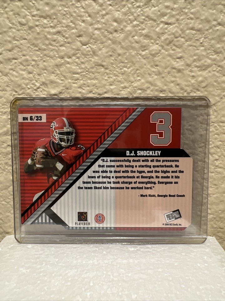 2006 Press Pass Big Numbers DJ Shockley Georgia Bulldogs #BN6 | eBay