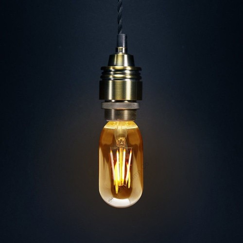 Retro Vintage LED 4w Edison Style Filament Tube Bulb Smoked Gold Glass ...