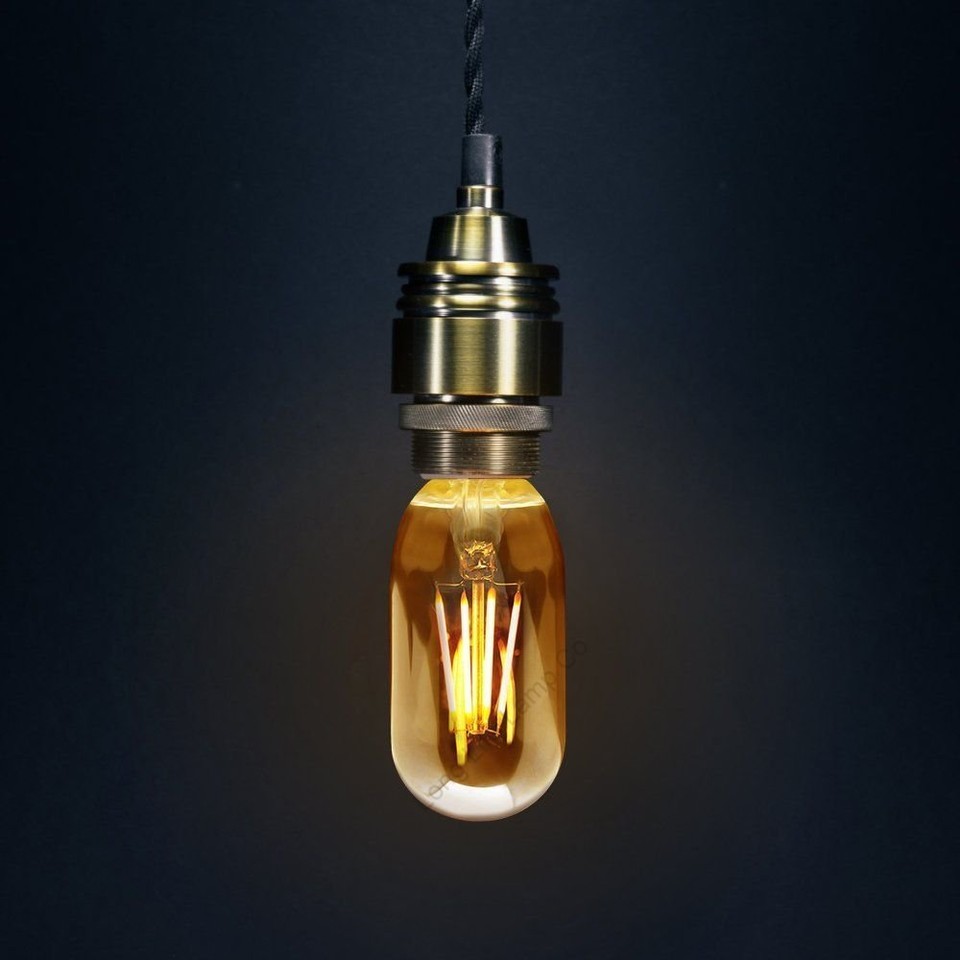 Retro Vintage LED 4w Edison Style Filament Tube Bulb Smoked Gold Glass ...