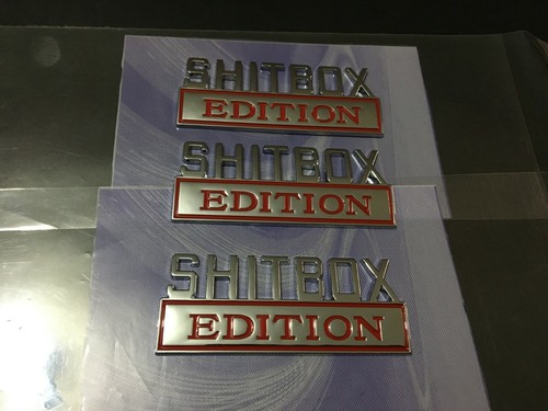 3pcs Chrome Red SHITBOX EDITION Parts Emblem Badges Fits Truck | eBay