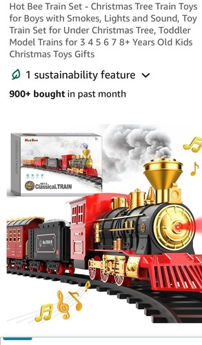 Hot Bee Train Set - Christmas Tree Train Toys for Boys with Smokes ...