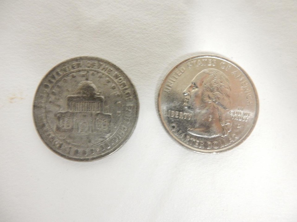 1893 BIRDS EYE VIEW OF THE WORLD'S FAIR CHICAGO TOKEN | eBay