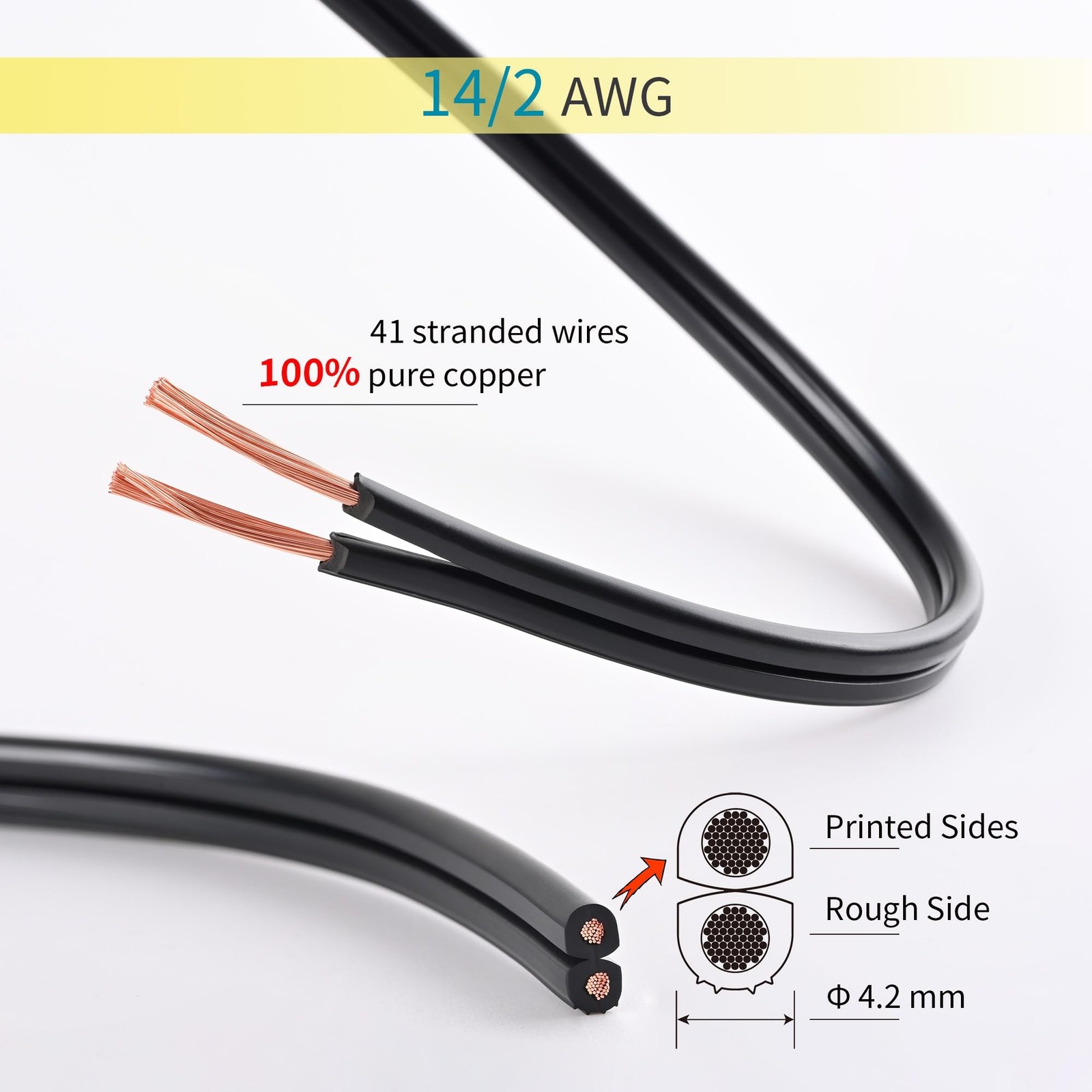 14/2 Low Voltage Landscape Wire 100 Feet, 14 Gauge 2 Conductor, Outdoor ...