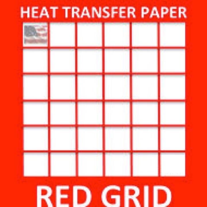 Iron On Red Grid Ink Jet Transfer Paper for Light Color Fabrics 1000 Sh ...