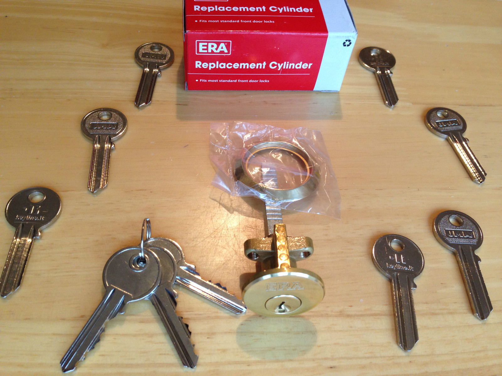 ERA Rim Cylinder Brass Polished Chrome Lock Door Night Latch Key 30 ...