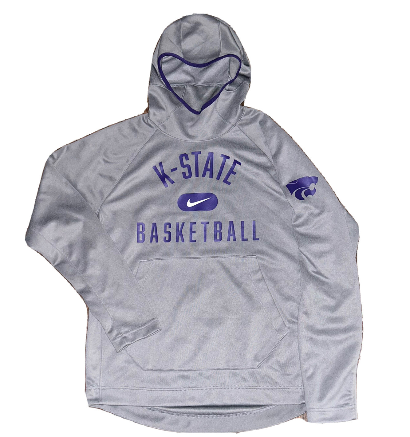 Nike Kansas State Wildcats Basketball Cowl Neck Hoodie Men’s M Gray ...