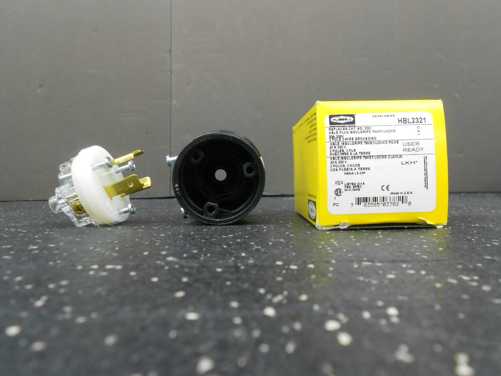 HUBBELL HBL2321 CONNECTOR BODY TWIST LOCK 20A 250V 2 POLES 3 WIRE ...