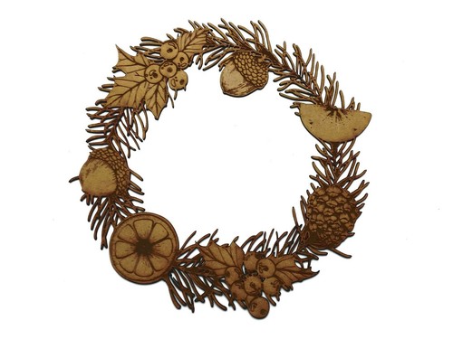 Wooden MDF Wreath Cone Fruit Acorn Autumn craft shape embellishment ...