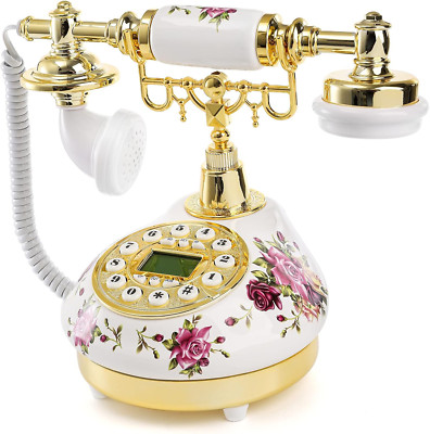 Retro Vintage Phone, Antique Ceramic Telephone with LCD, Old Fashioned ...