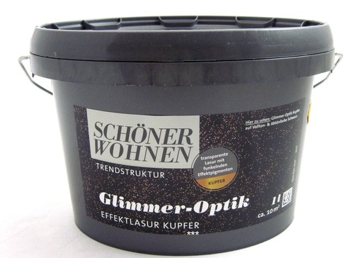 Glimmer-Optik Effektlasur Schöner Wohnen Kupfer 1 l | eBay.de