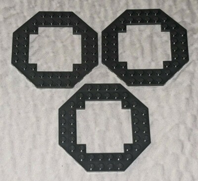 LEGO Lot Of 3 Dark Stone Grey Gray 10x10 Plate Open Center Piece Part ...