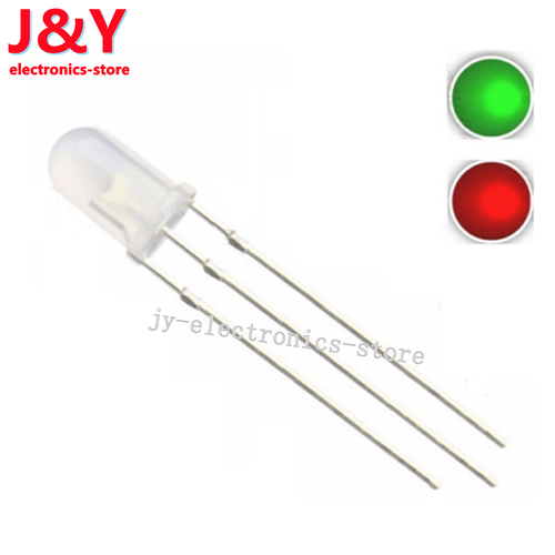 30pcs 5mm 3Pin Diffused two Bi-Color Red & Green Light Common Anode LED ...
