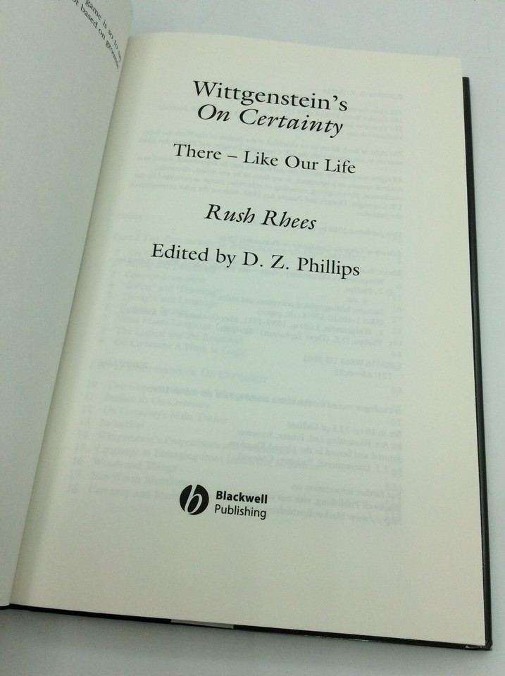 WITTGENSTEIN'S ON CERTAINTY by Rush Rhees - 2003 - 1st ed - philosophy ...
