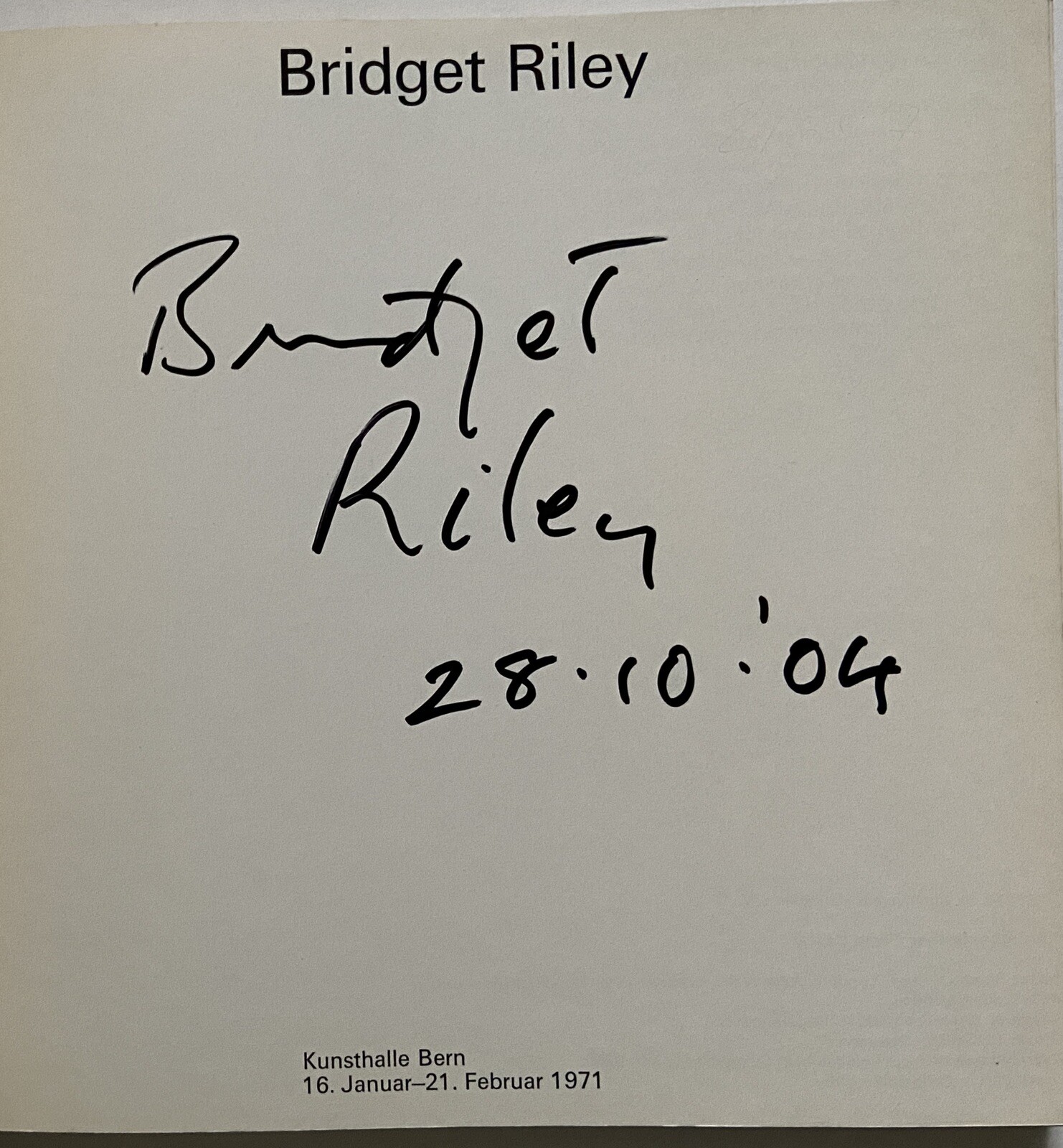 Bridget Riley Signiert Katalog Original Unterschrift Signatur Autogramm ...