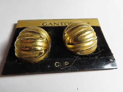 Vintage GANTOS Gold Tone Clip on Earrings | eBay