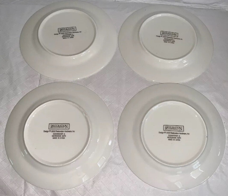 Restoration Hardware 2000 French Cheese Snack Lunch Plates Set of 4 ...