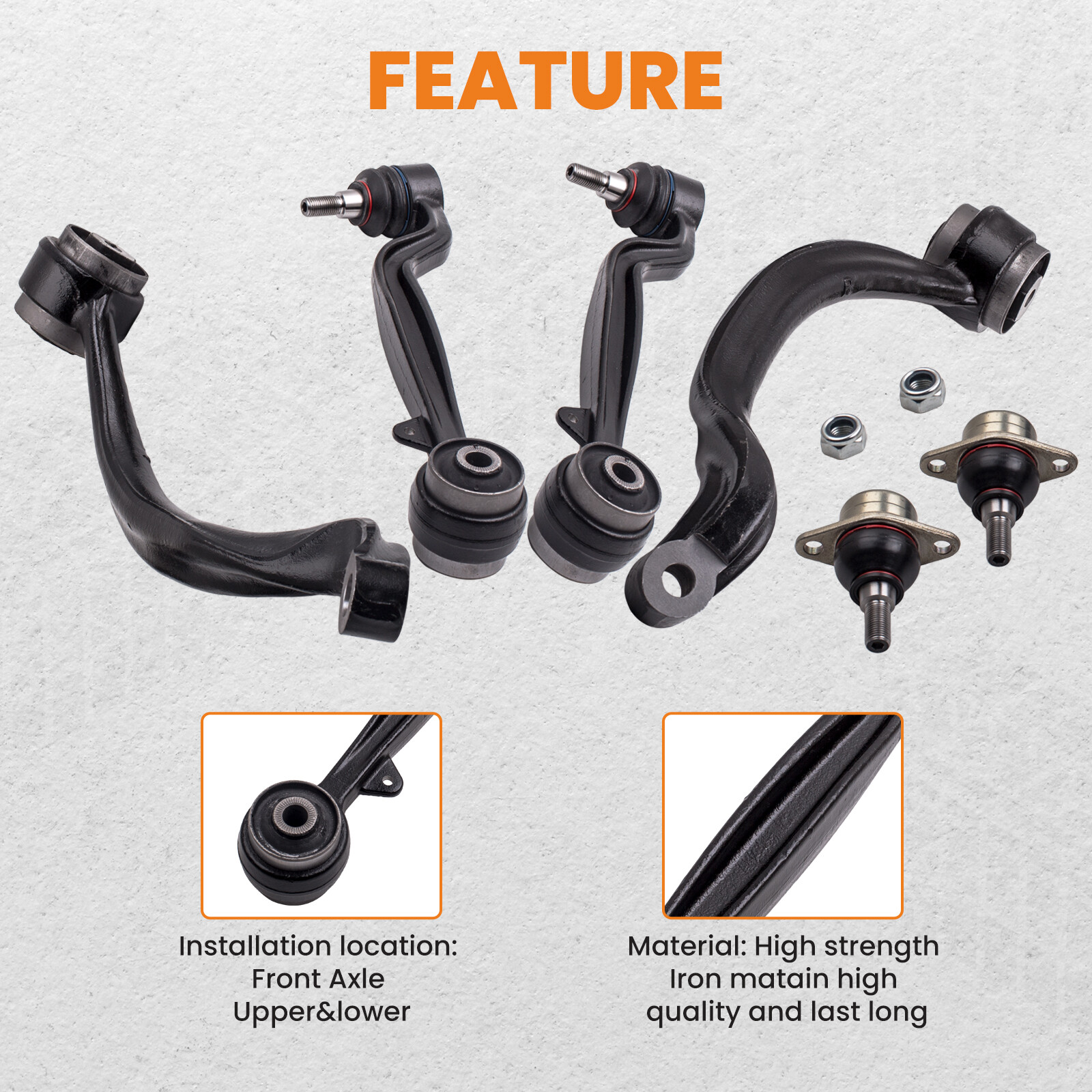 Control Amrs & Ball Joints Kit Front Upper Lower For Range Rover L322 ...