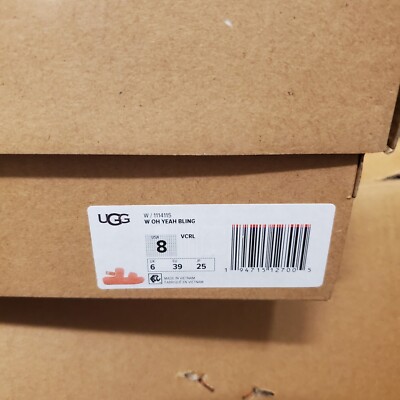 UGG Fluff Oh Yea Coral Bling Sheepskin Fur Slippers Slides Sandals Sz 6 ...