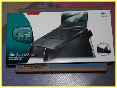 NEW LOGITECH ALTO CONNECT NOTEBOOK LAPTOP STAND + 4-PORT USB 2.0 HUB ...