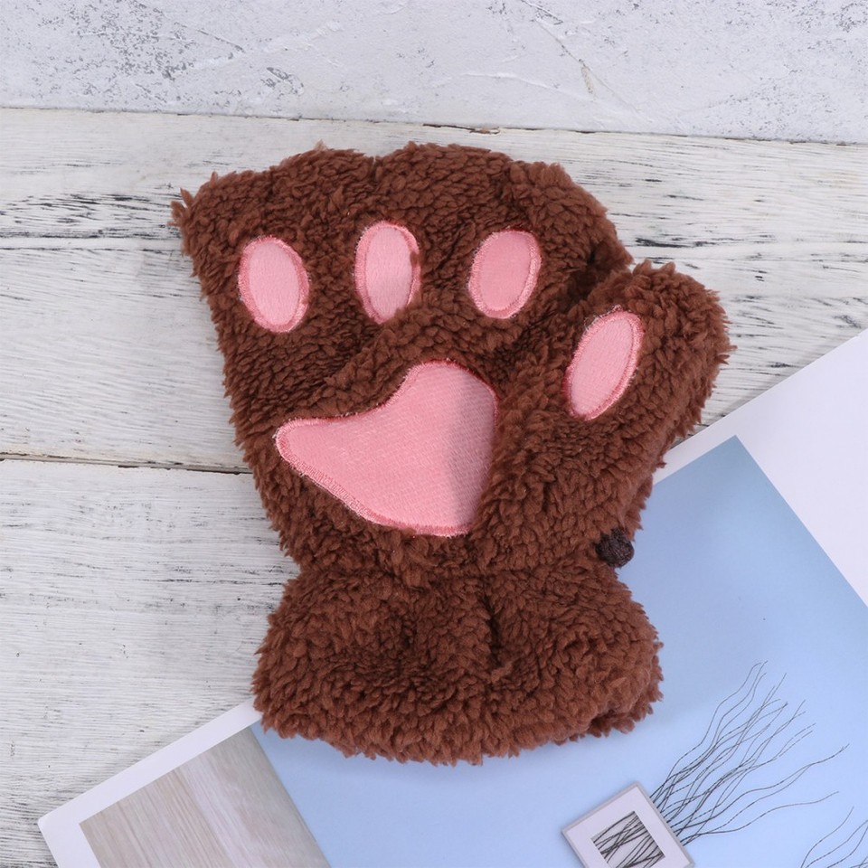 2 Pcs Cat's Claw Gloves Costume Accessories Paw Winter Half Finger ...