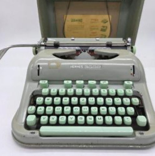 Hermes 3000 Typewriter Cursive Font Seafoam Green 1960 Vintage | eBay