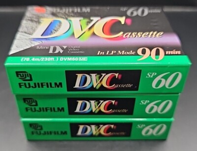 Lot Of 3 FujiFilm, DVC, DVM60AME U, Mini DV, SP60, LP90: BRAND NEW ...